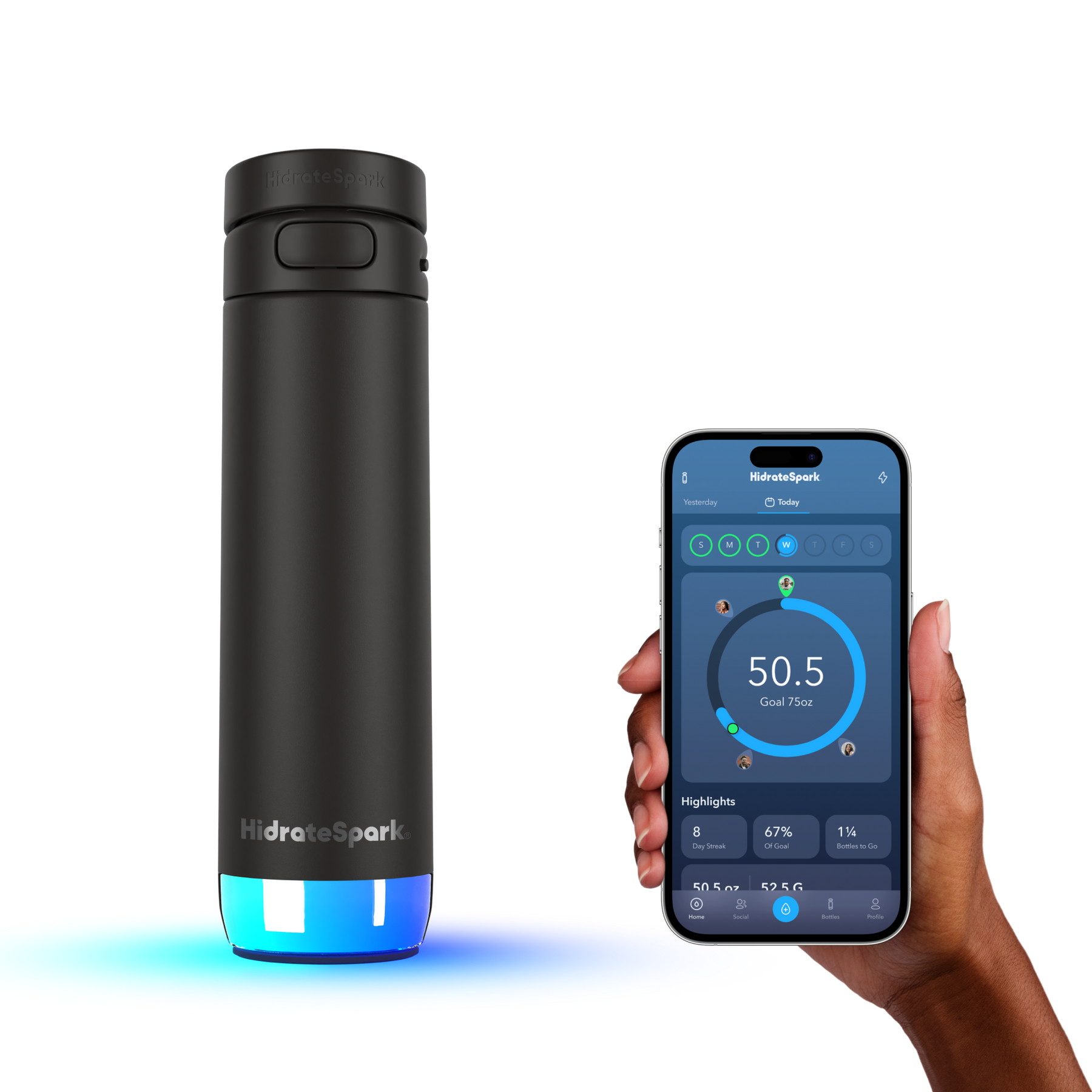 21 oz HidrateSpark PRO 2 – Smart Bottle - Bluetooth Water Tracker