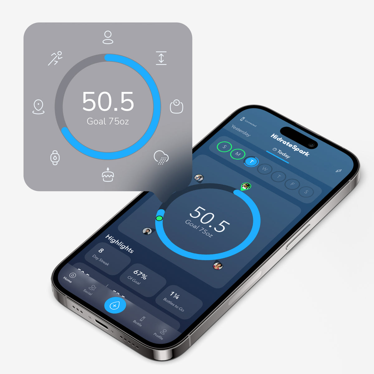 Smart Water Bottle - HidrateSpark Bluetooth Water Bottle + Tracker App